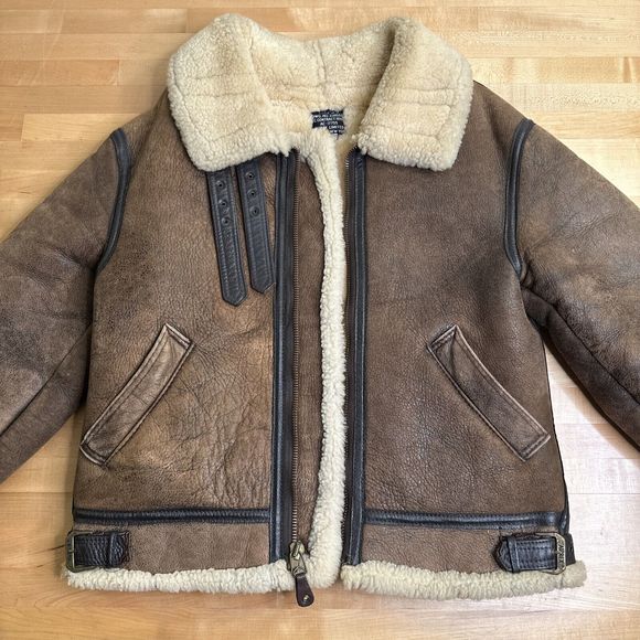 Avirex | Jackets & Coats | Avirex Sheepskin Leather Jacket Type B3 Size ...
